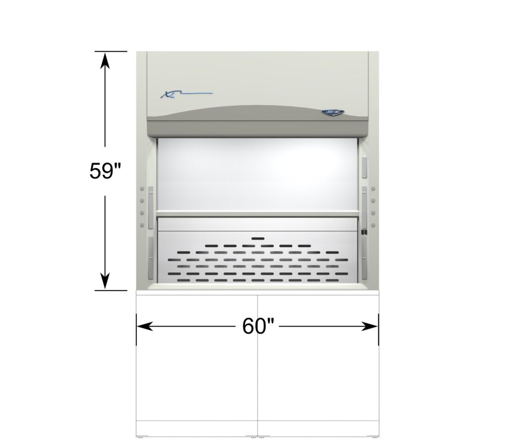 1115, 60" W x 31.7"D x 59"H, XL Standard Chemical Fume Hood