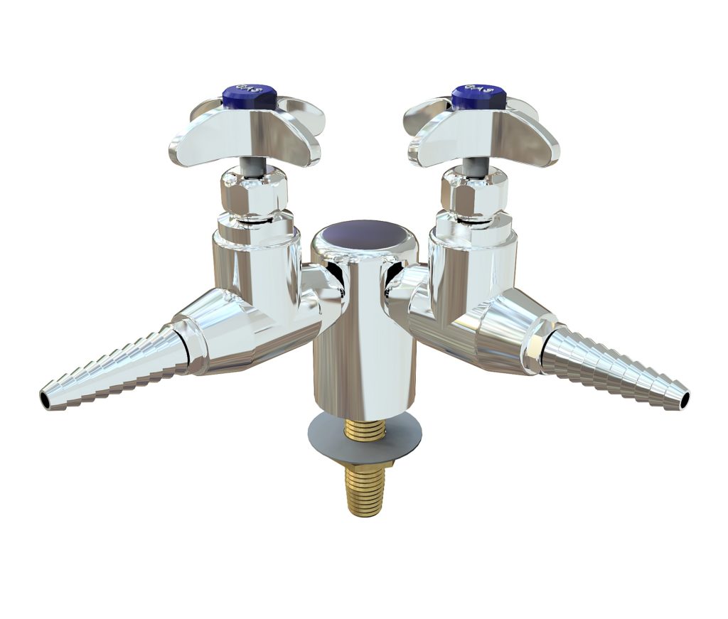 L2880-132AWSA Deck Mounted Turret Base with Double Needle Valve Angle