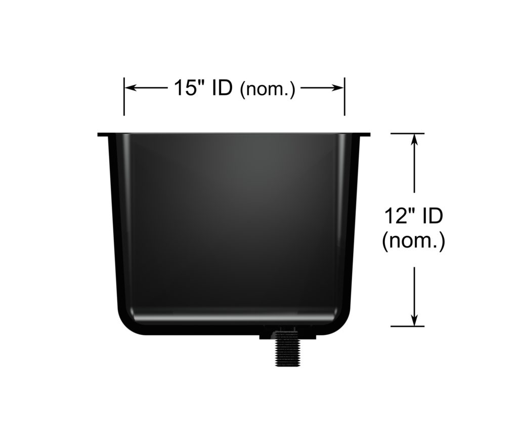 Epoxy Drop-In Sink, 15" x 28" x 12", Black