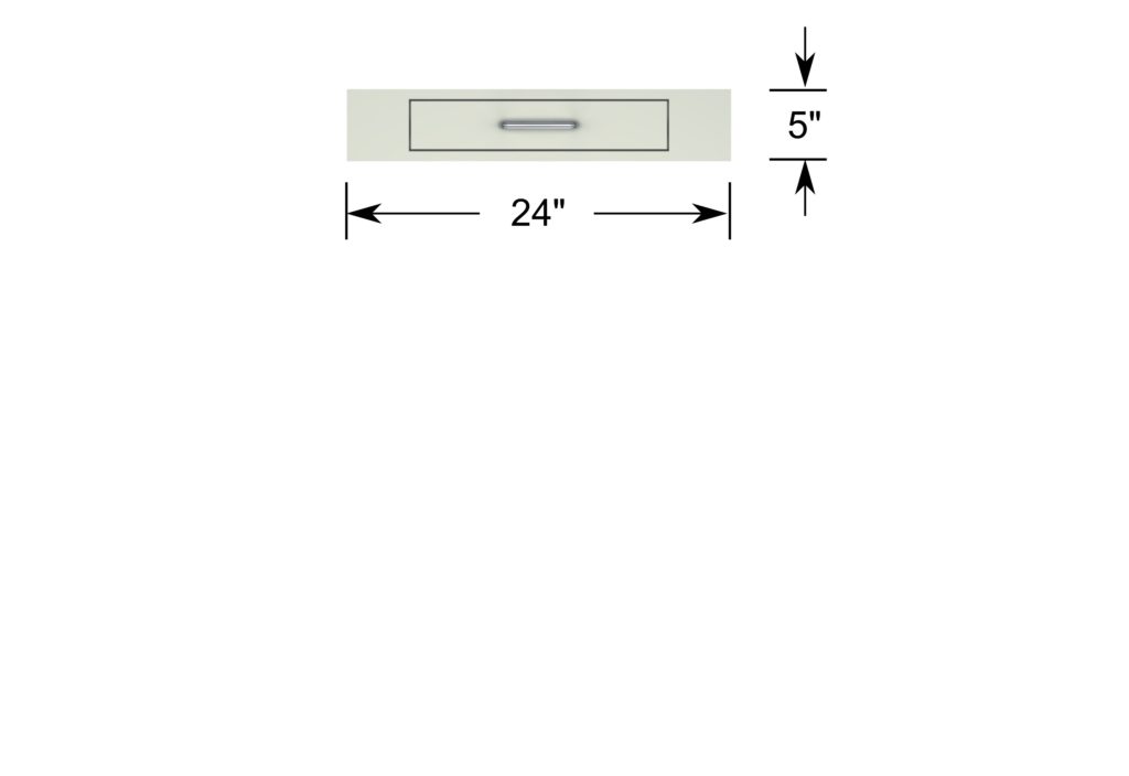 Steel Apron Rail, 24" Wide x 22" Deep x 5" Tall, 1 Drawer